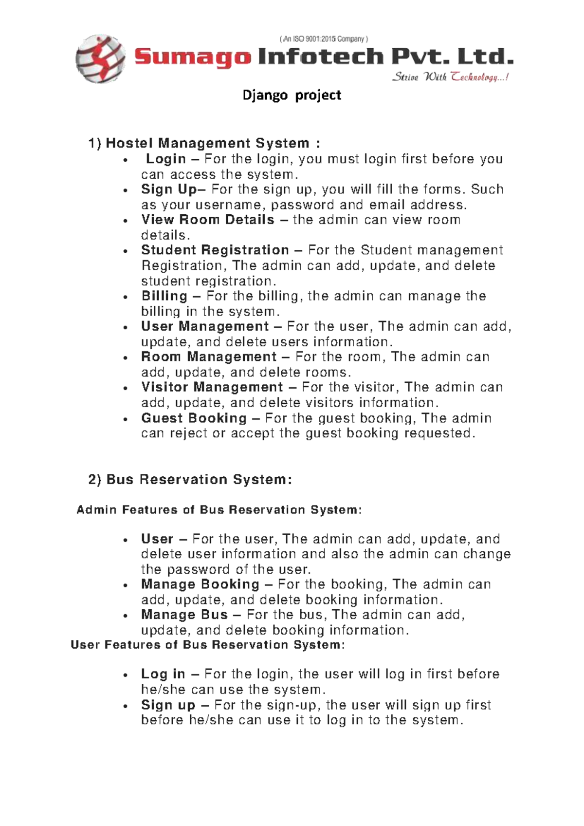 Django project - Summary Java - Django project Hostel Management System : Login – For the login ...
