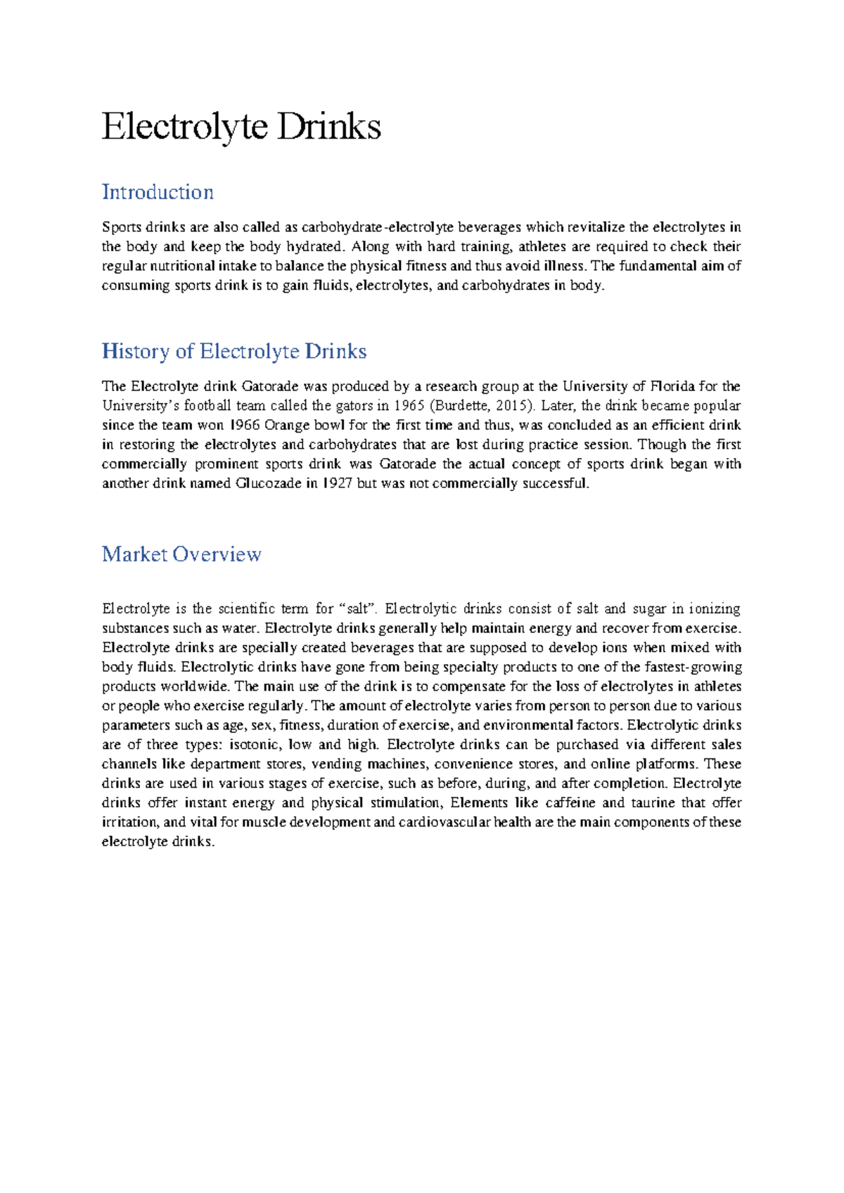 Electrolyte Drink Research - Electrolyte Drinks Introduction Sports ...