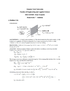 Lecture 11 Chap7a - Laminar (external flow ) - MECE3930U - Studocu