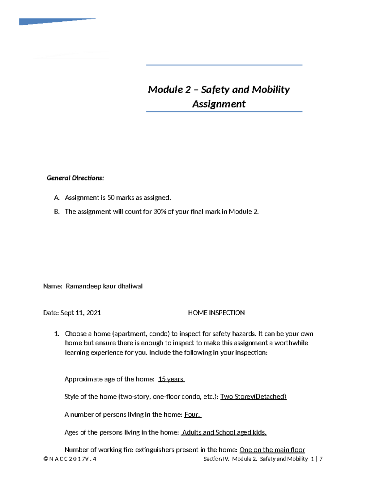 Safety Assissngment - Module 2 – Safety and Mobility Assignment General ...
