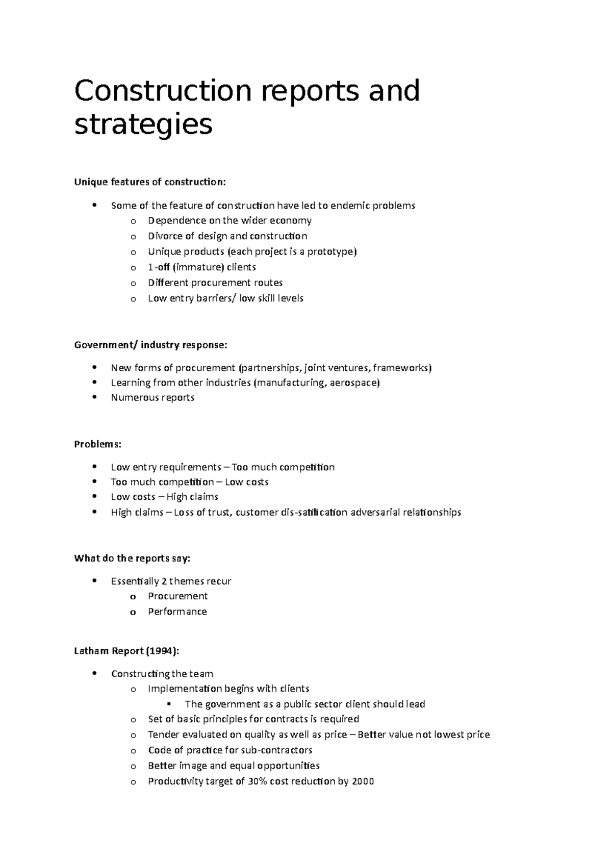 Lecture 8 - Construction Reports and Strategies - Construction reports ...