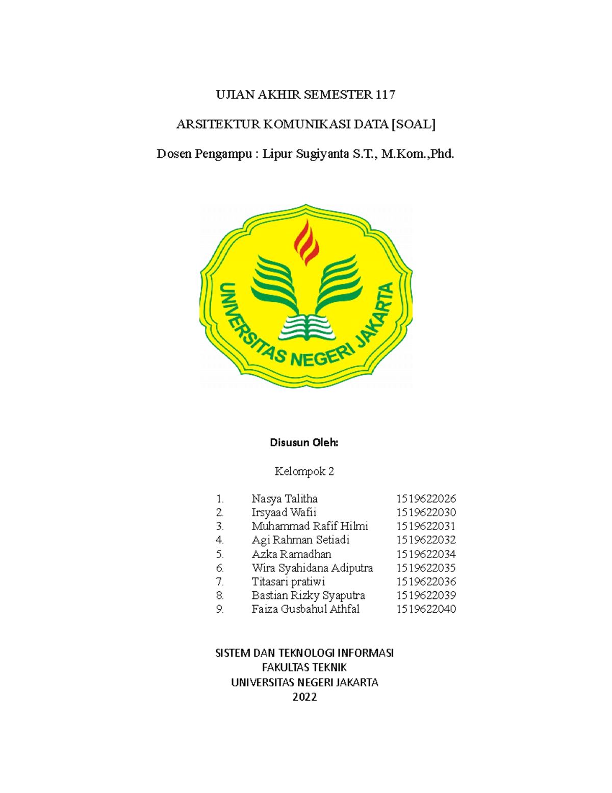 1519622036 Titasari Pratiwi Arsi UAS Soal^ 0Jawab - UJIAN AKHIR SEMESTER 117 ARSITEKTUR ...