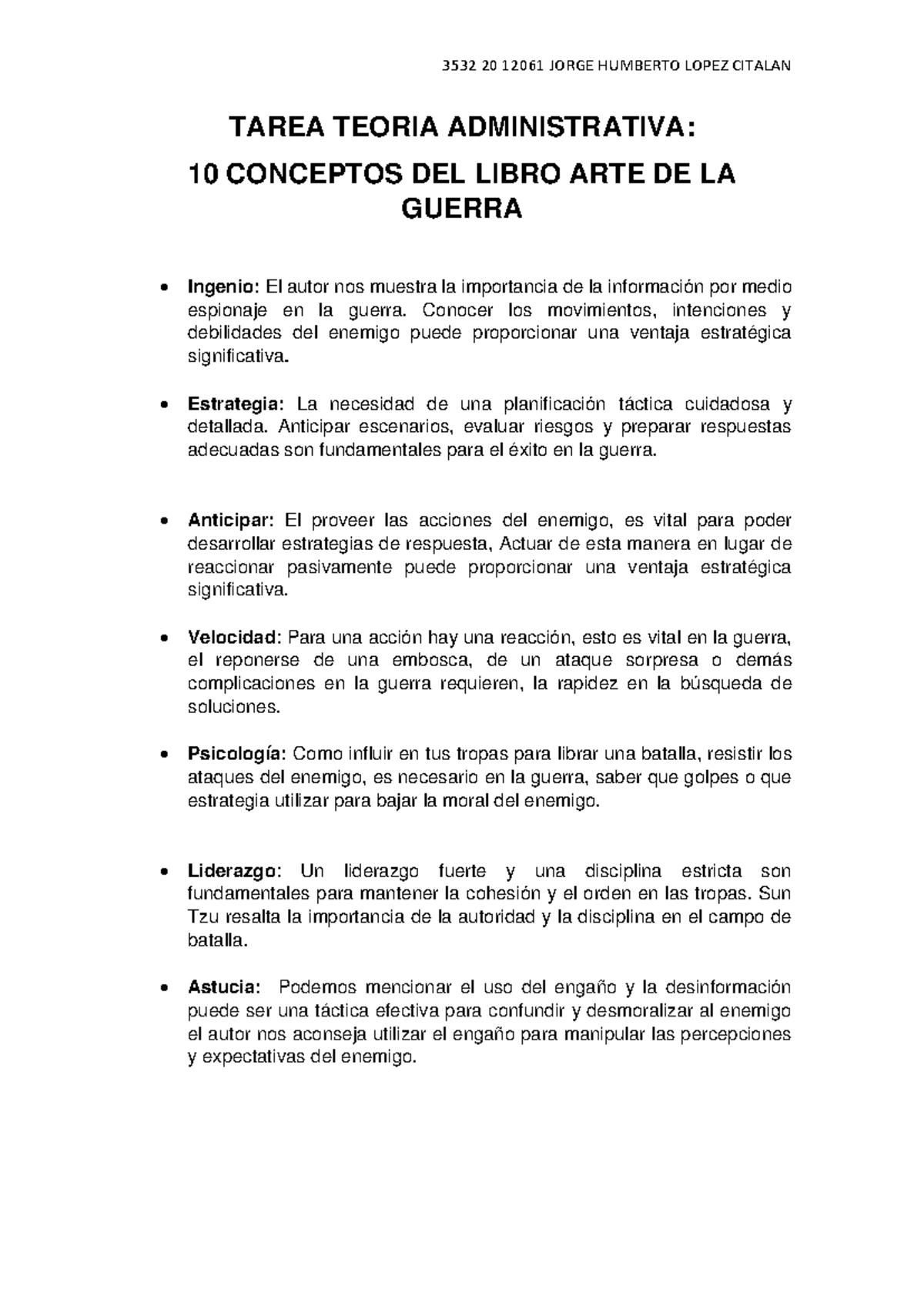 Tarea TA JHLC - 3532 20 12061 JORGE HUMBERTO LOPEZ CITALAN TAREA TEORIA ...