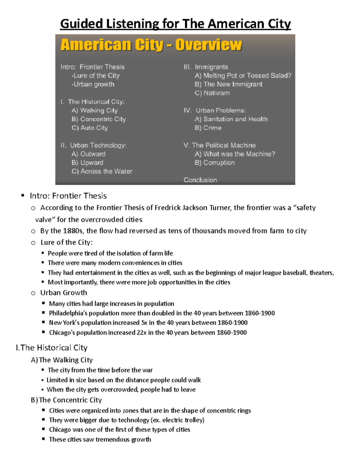 Guided Listening for American City - Guided Listening for The American ...