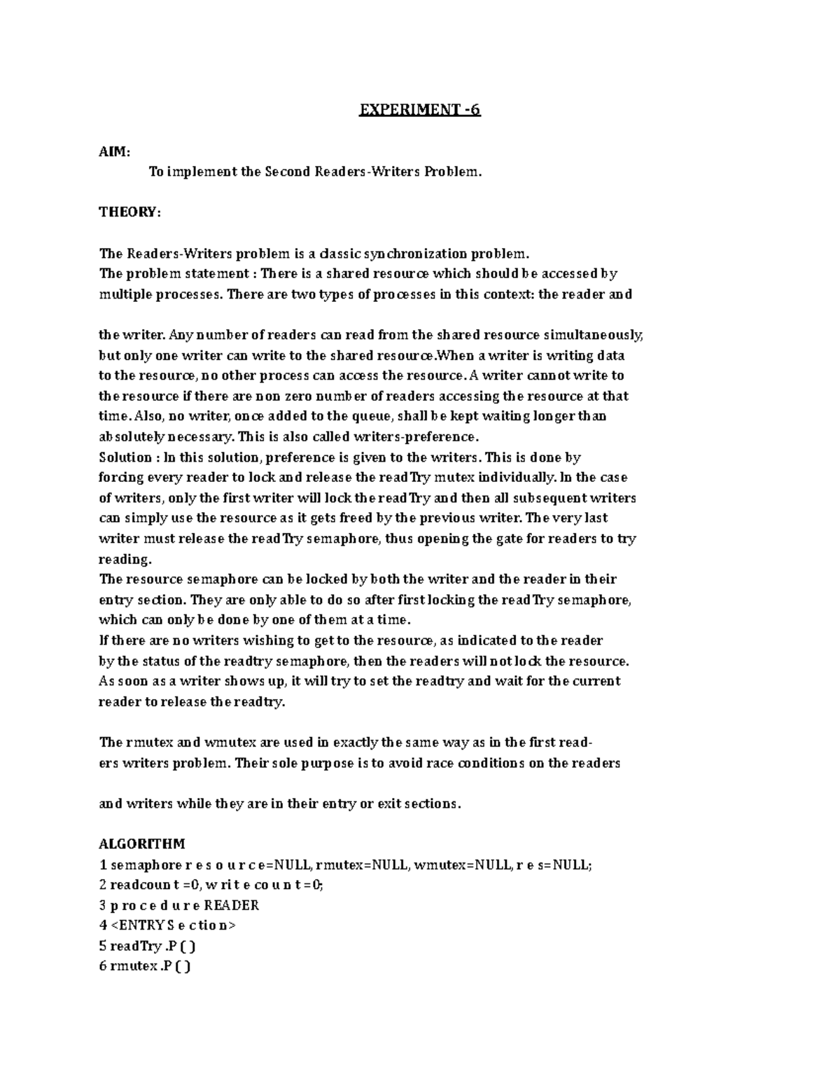 The Second Readers-Writers Problem - THEORY : The Readers-Writers ...