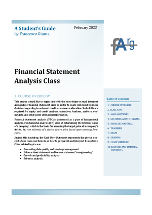 FSA Tutorial 1-2024 - as shown by the teacher - Financial Statement ...