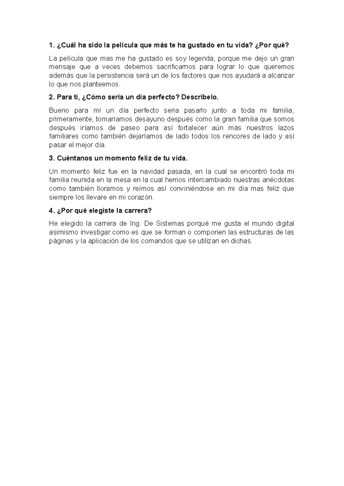 SEC1 - ¿Cuál ha sido la película que más te ha gustado en tu vida? ¿Por ...