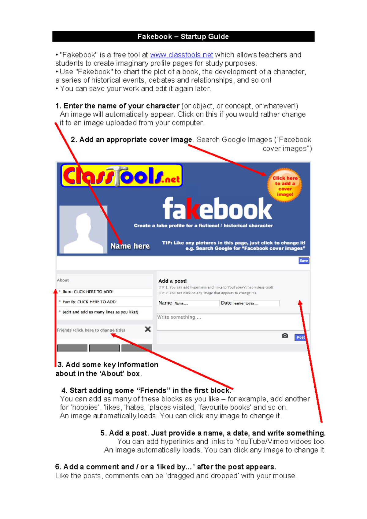 Fakebook startup guide - Fakebook – Startup Guide "Fakebook" is a free ...