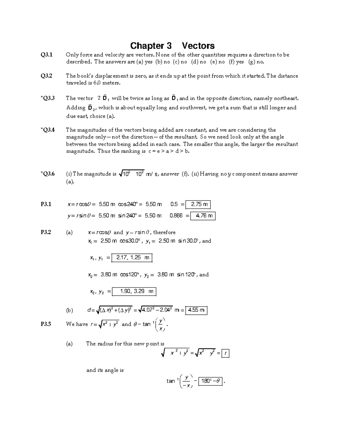 Chap3 HW Solutions for chapter 3 homework - Chapter 3 Vectors Q3 Only ...