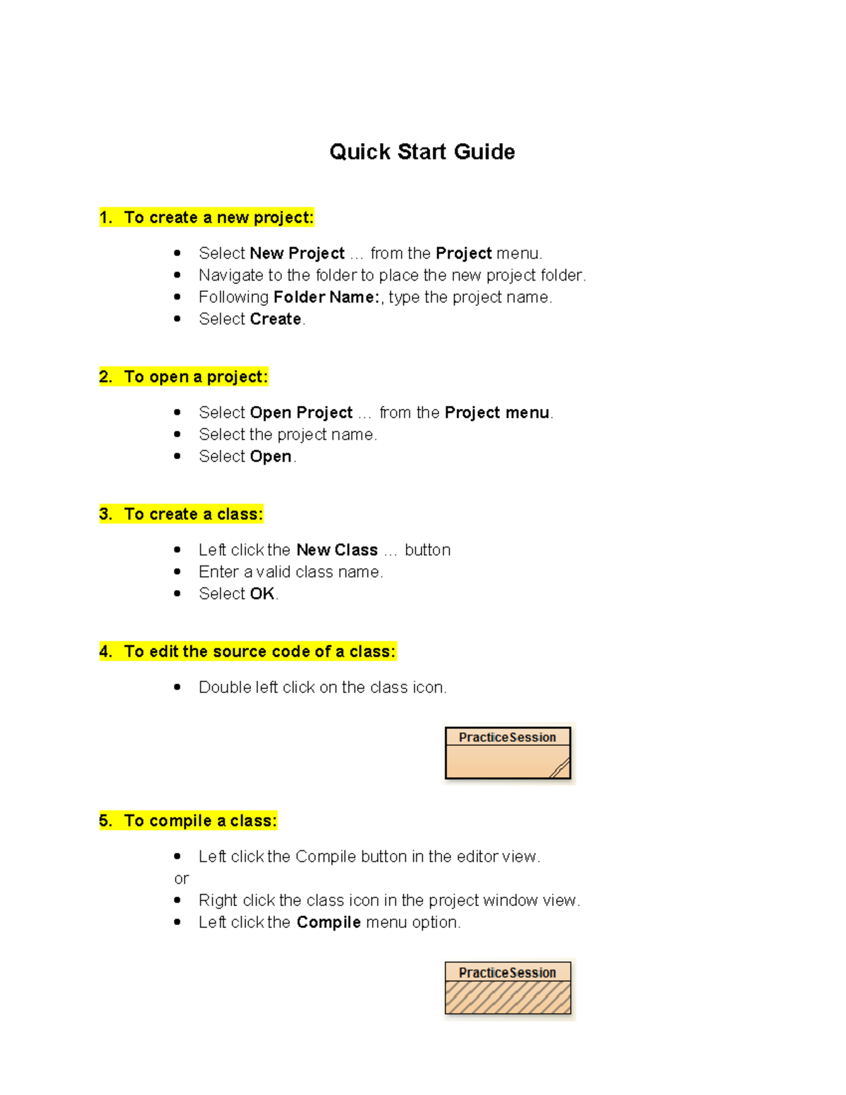 01.04 quickstartguide - Quick Start Guide To create a new project ...