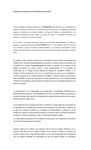 Carta convenio para prestación de servicios de auditoria - Carta convenio para confirmar la ...