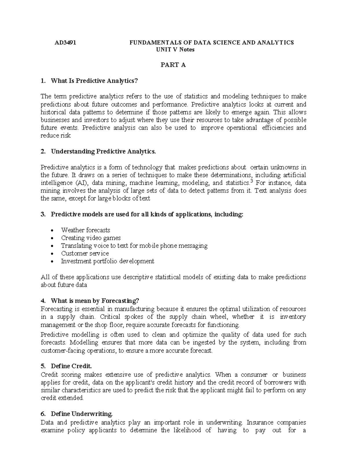 AD3491 FDSA UNIT 5 - Unit 5 notes - AD3491 FUNDAMENTALS OF DATA SCIENCE ...