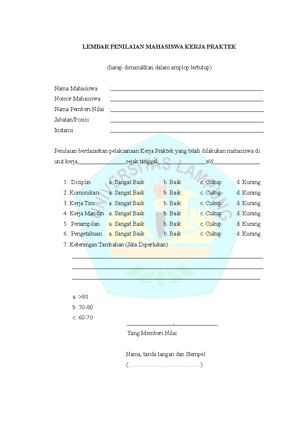 Logbook KP Akmal Satria Permana - LOG BOOK KERJA PRAKTIK MAHASISWA ...