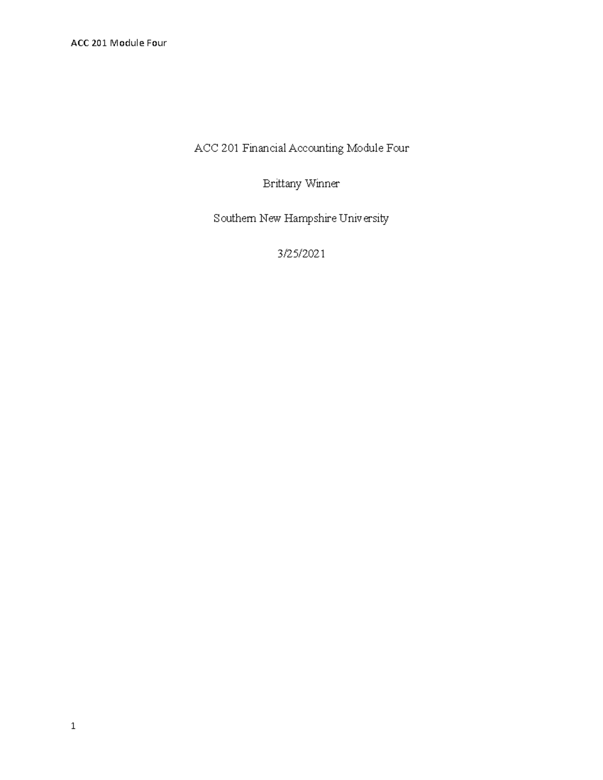 ACC 201 Financial Accounting Module Four - Deprecated API usage: The ...