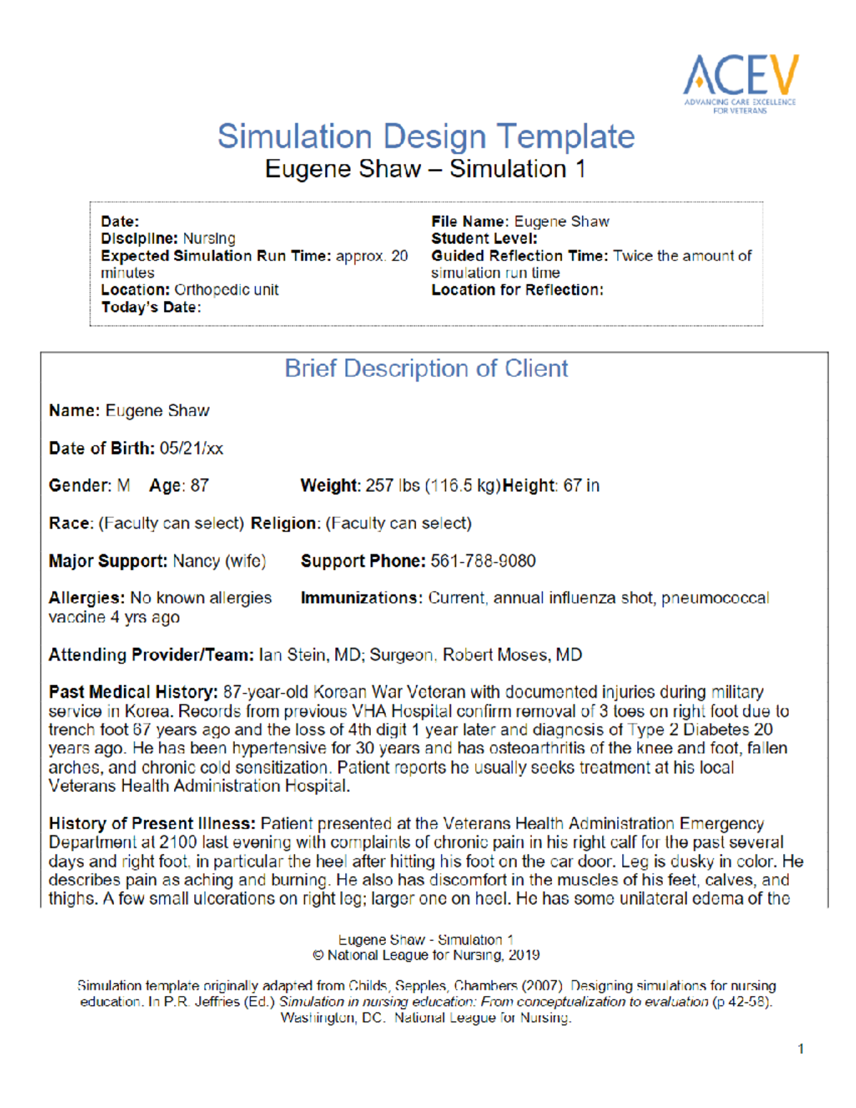 PVD DM2. Eugene SHAW. Simulation 1 Simulation labs - ACEV ADVANCING ...