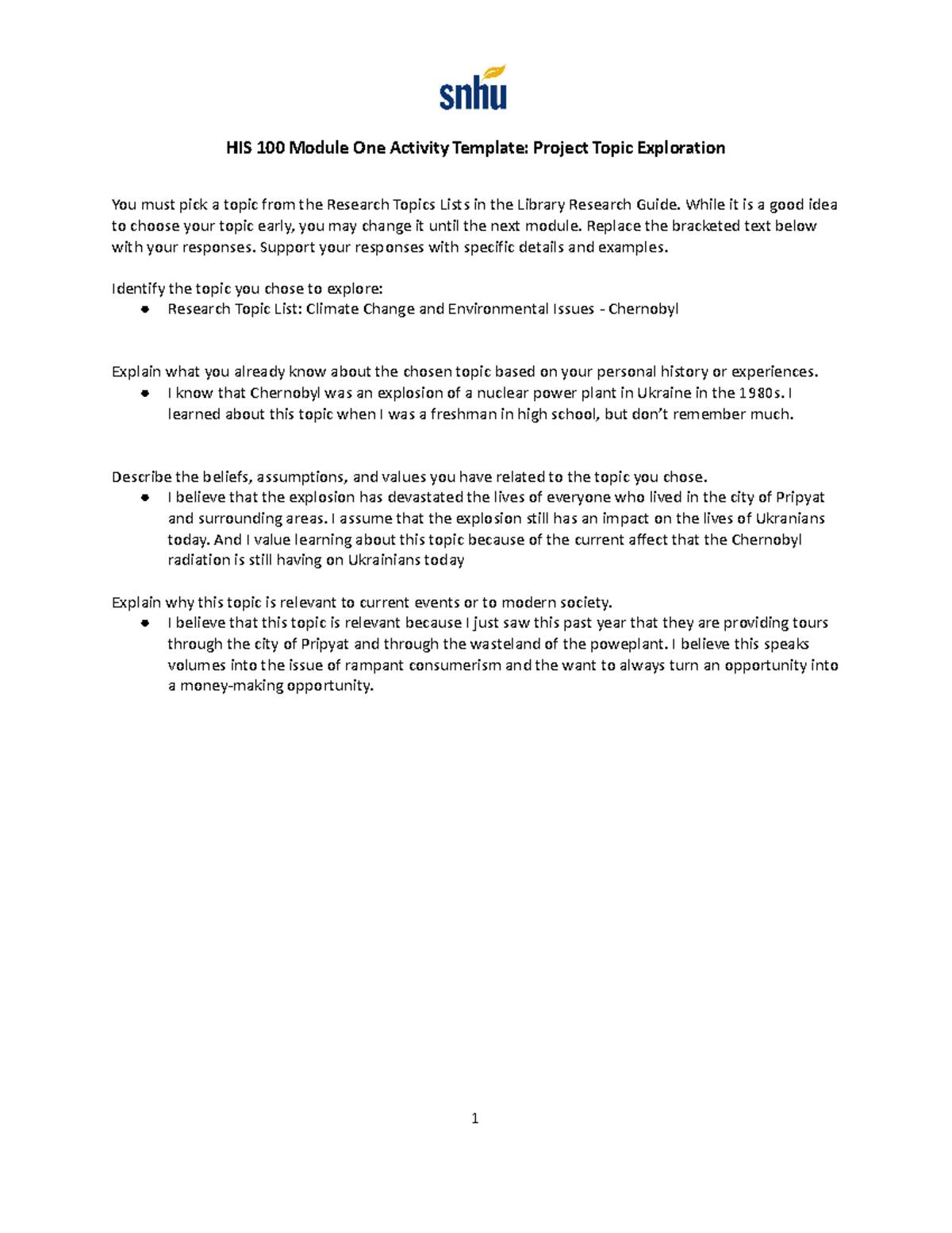 HIS 100 Module One Activity- Sarah Scott - HIS 100 Module One Activity ...