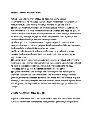 [Solved] Jadili uainishaji wa wahusika kijinsia katika riwaya ya Nguu ...