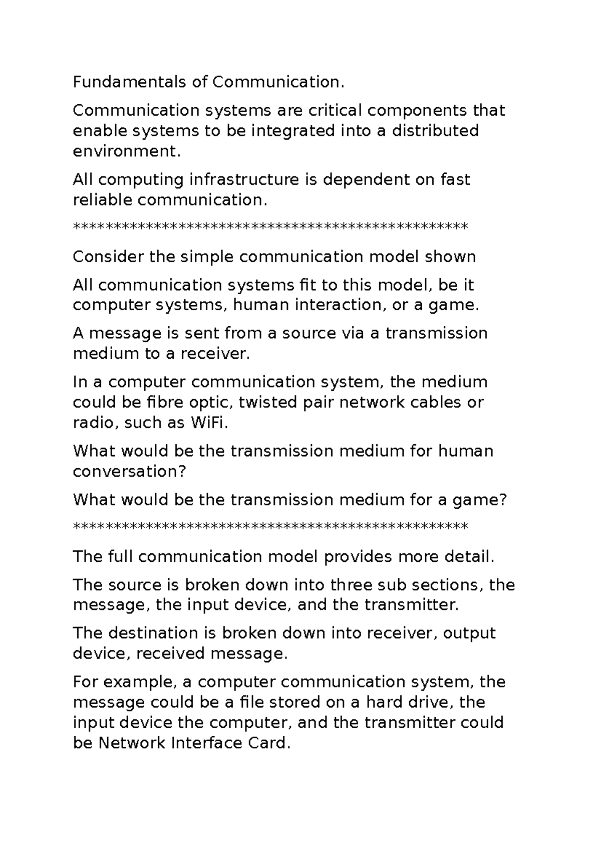 Fundamentals of Communication - Communication systems are critical ...