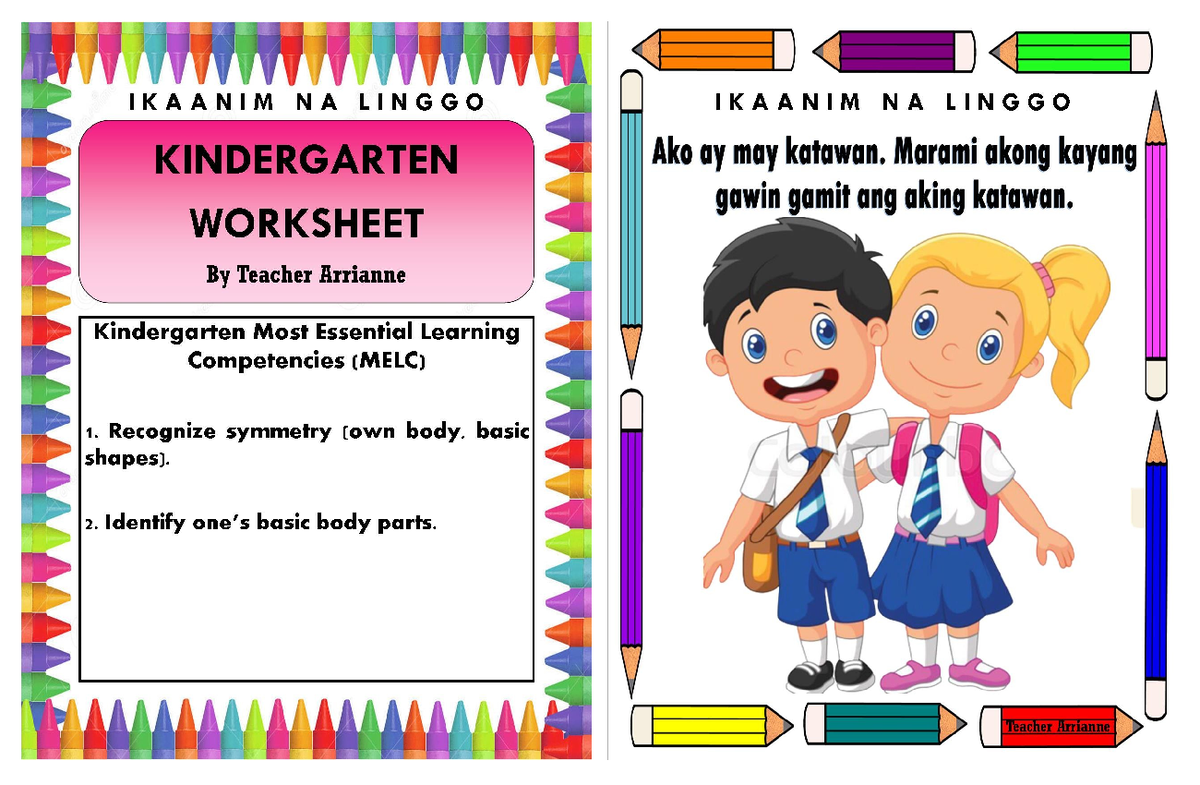 Kindergarten worksheet week 6 to 10 - Teaching and learning - v - Studocu