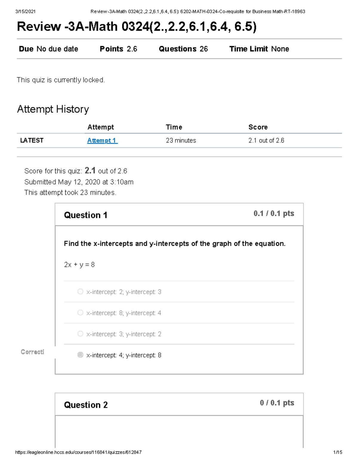 Review -3A-Math 0324(2.,2.2,6.1,6.4, 6.5) 6202-MATH-0324-Co-requisite ...