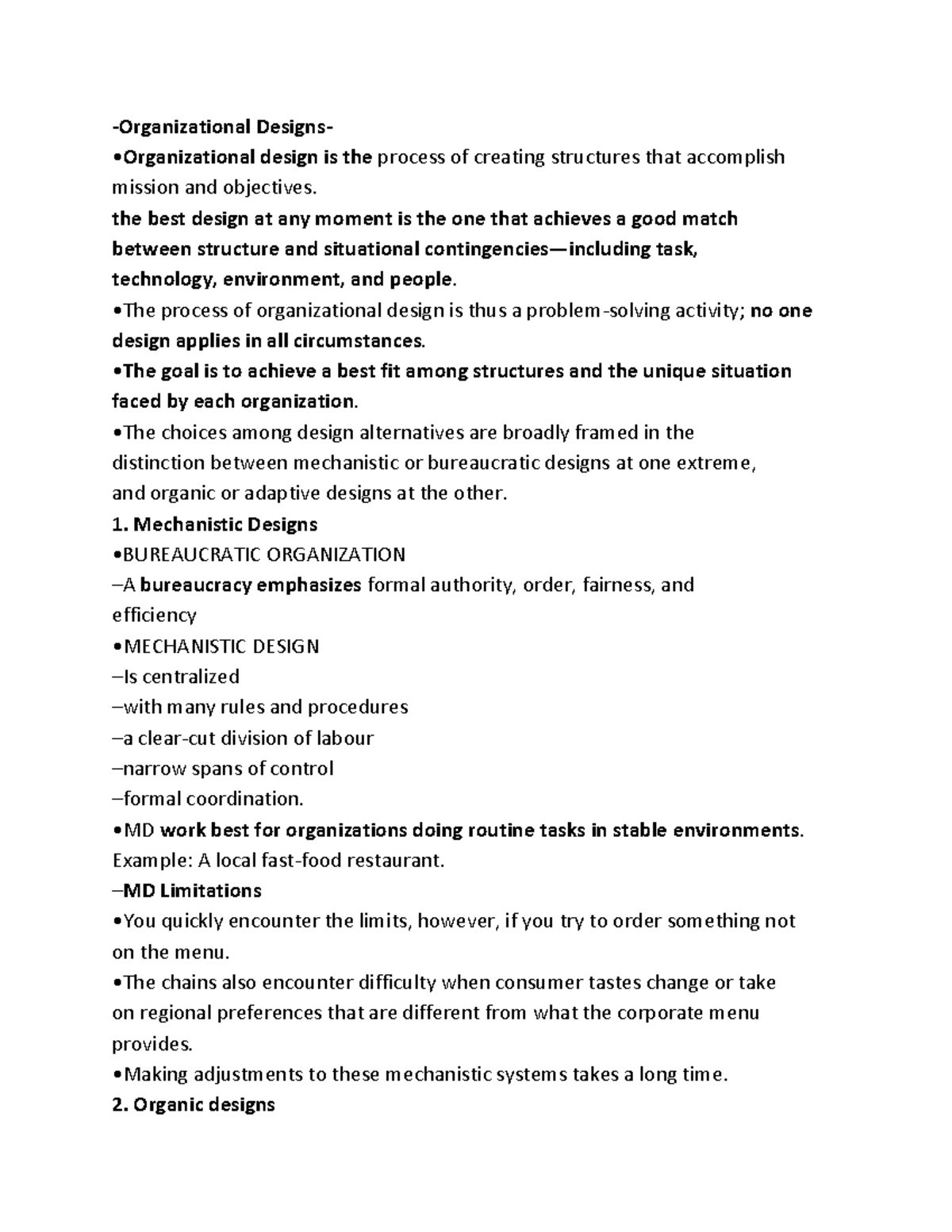 Organizational Designs -Organizational Designs- Organizational design ...