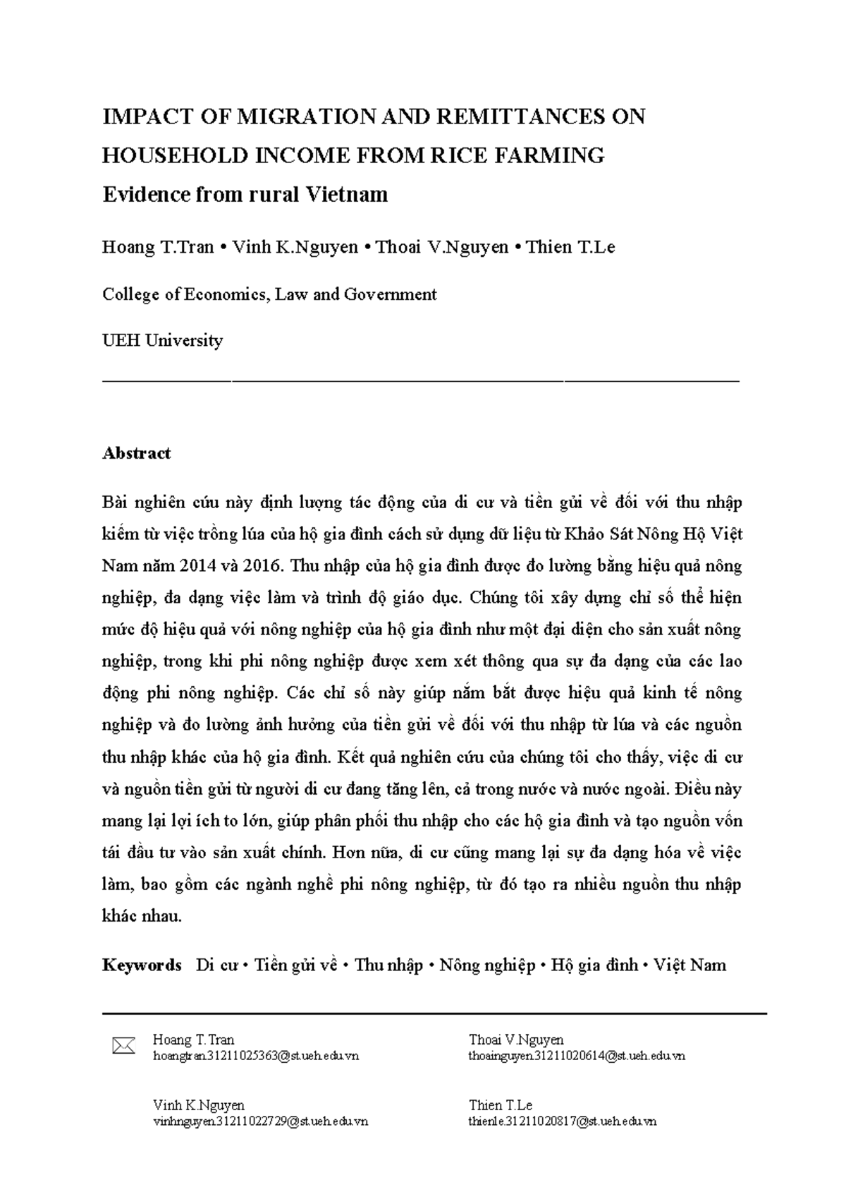 IVC02 Ppncst 4 Group 2 Impact OF Migration AND Remittances ON Household ...