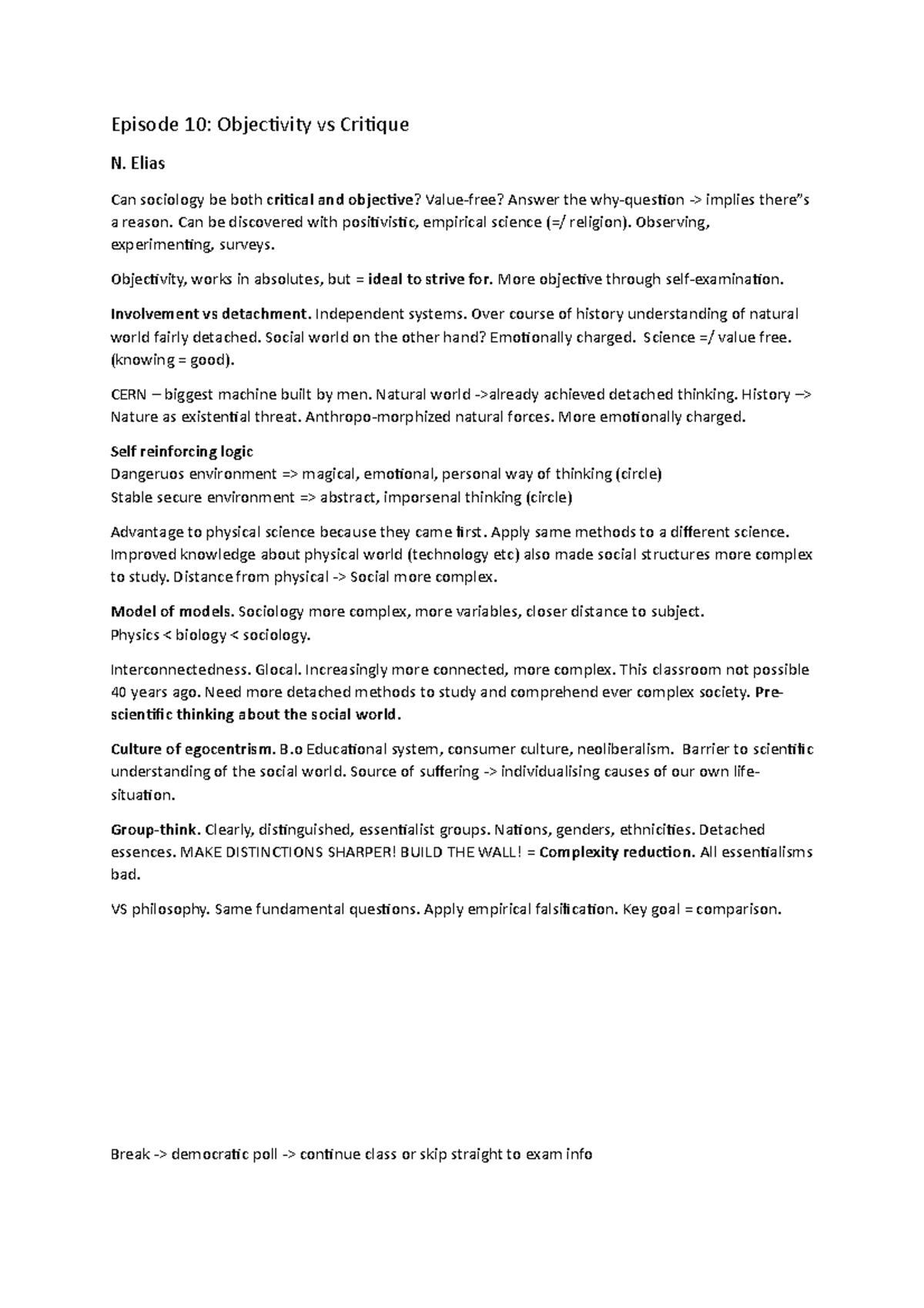 Episode 10 - ep10 - Episode 10: Objectivity vs Critique N. Elias Can ...