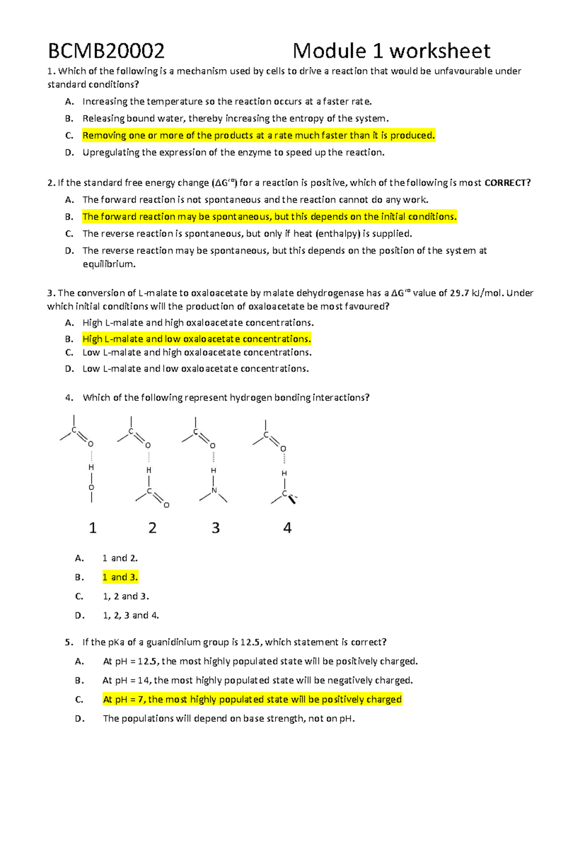 Module 1 worksheet with answers - BCMB20002 Module 1 worksheet Which of ...