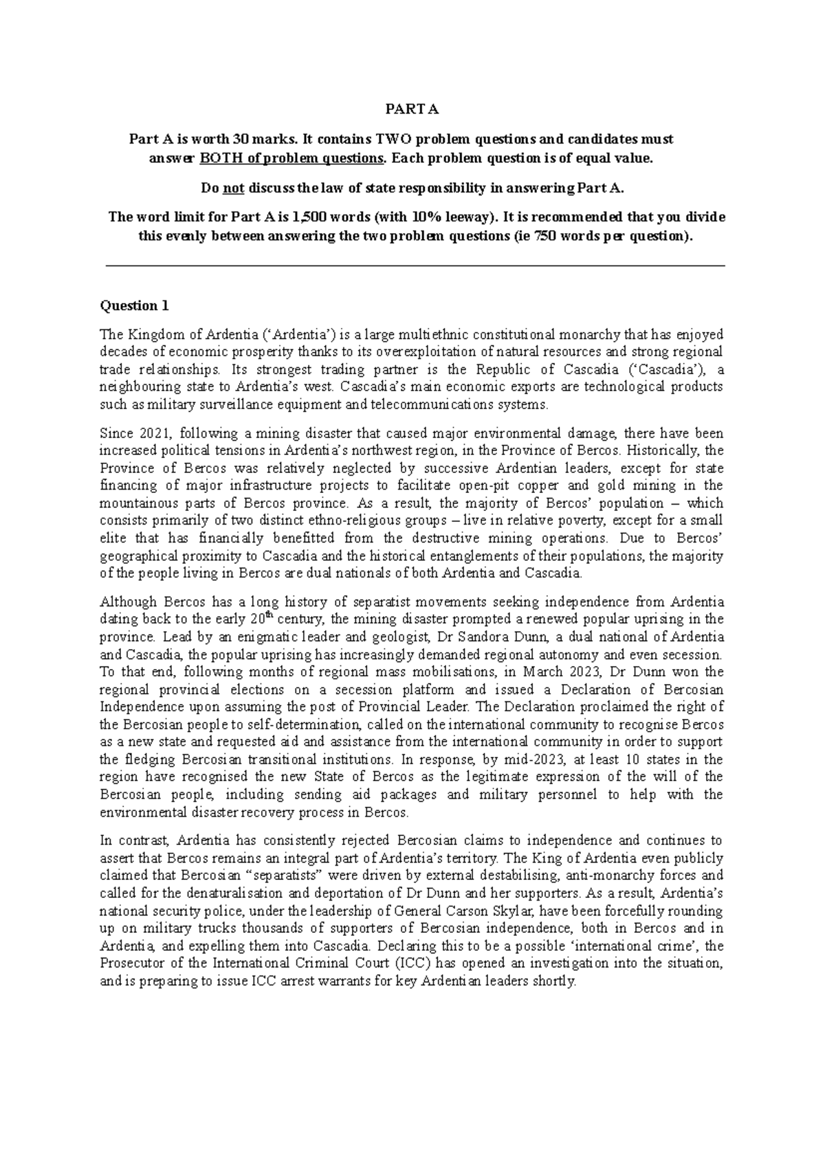 PIL past paper - PART A Part A is worth 30 marks. It contains TWO ...