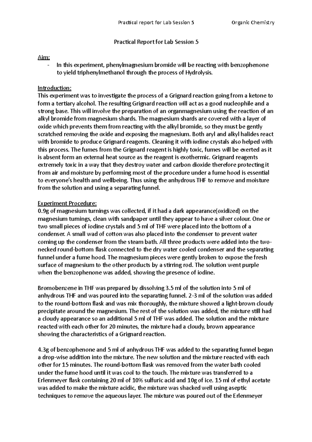 Practical Report for Lab Session 5 - Introduction: This experiment was ...