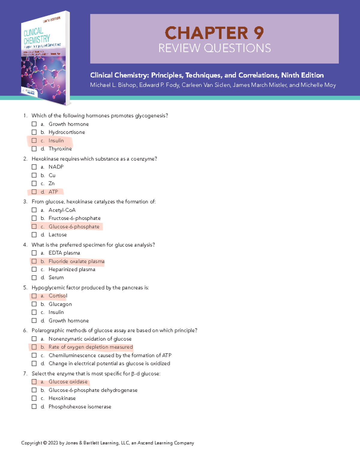 Chapter 9 Review Questions 2 - Copyright © 2023 by Jones & Bartlett Learning, LLC, an Ascend ...
