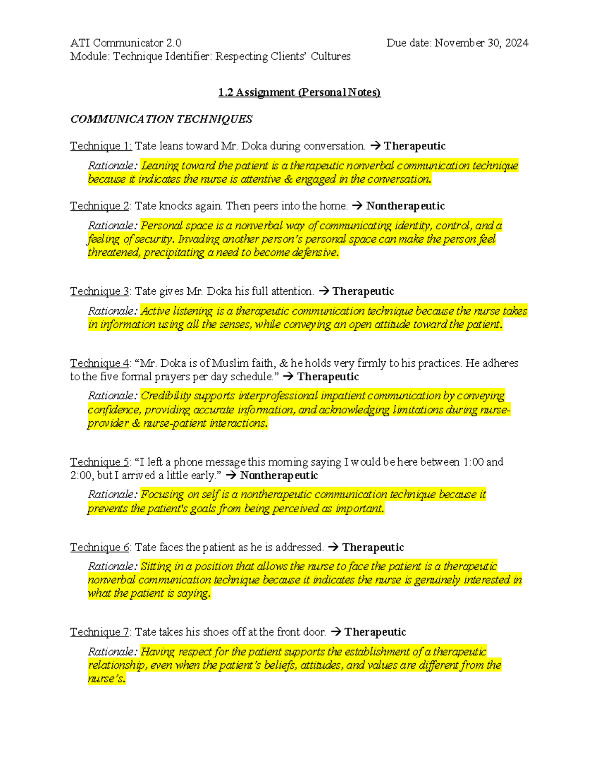 Communicator 2.0 (ATI) Respecting Patients' Cultures - ATI Communicator ...