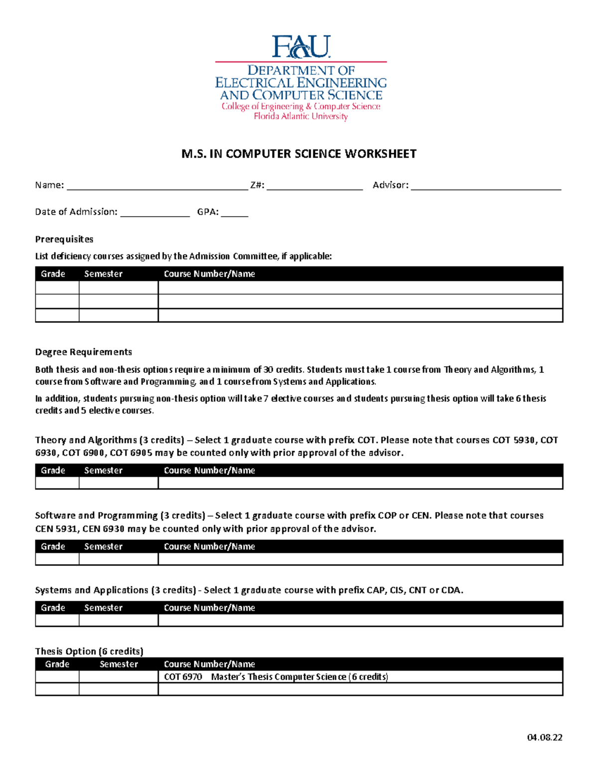 Ms computer science worksheet - 04. 08 .2 2 M. IN COMPUTER SCIENCE ...