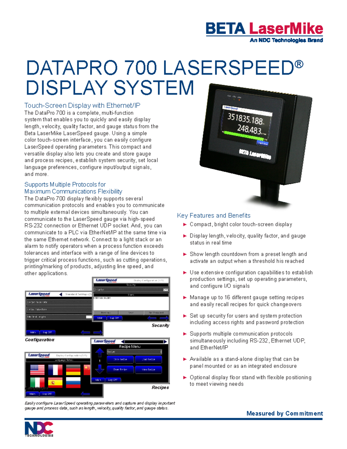 Ls datapro 700 - Manuales - Touch-Screen Display with Ethernet/IP The ...