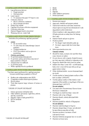 Lesson-1 - Lesson 1. Capillary Puncture Capillary Puncture Capillary ...