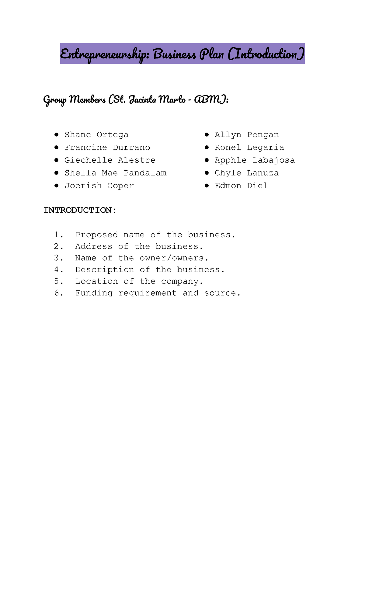 Business PLAN ( Introduction) - Entrepreneushi: Busines Pla ...