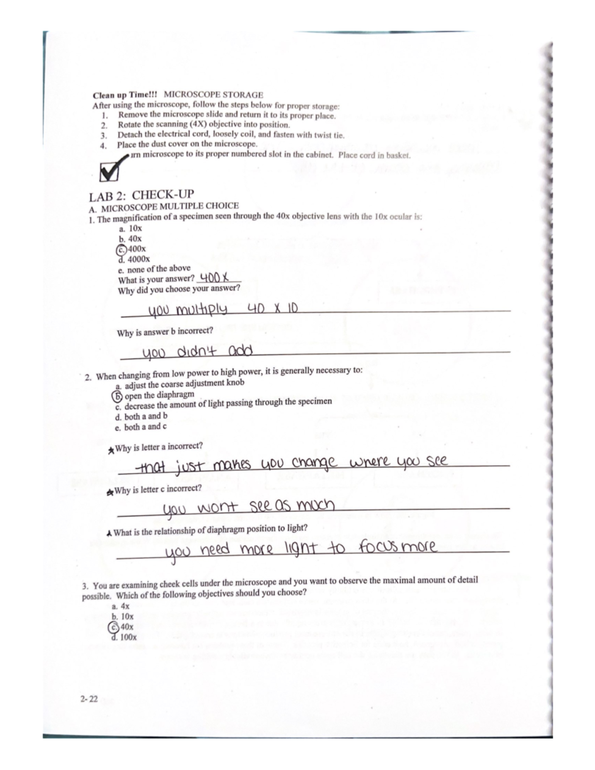 Bio lab 2 check up - Practice quiz - BIOLOGY 173 - Studocu