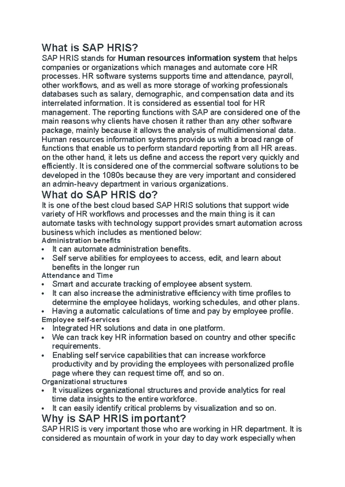 What is SAP HRIS - SAP HRIS - What is SAP HRIS? SAP HRIS stands for ...