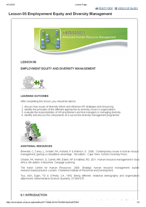 HRM4801 - Unisa - Advanced HR Management - Studocu