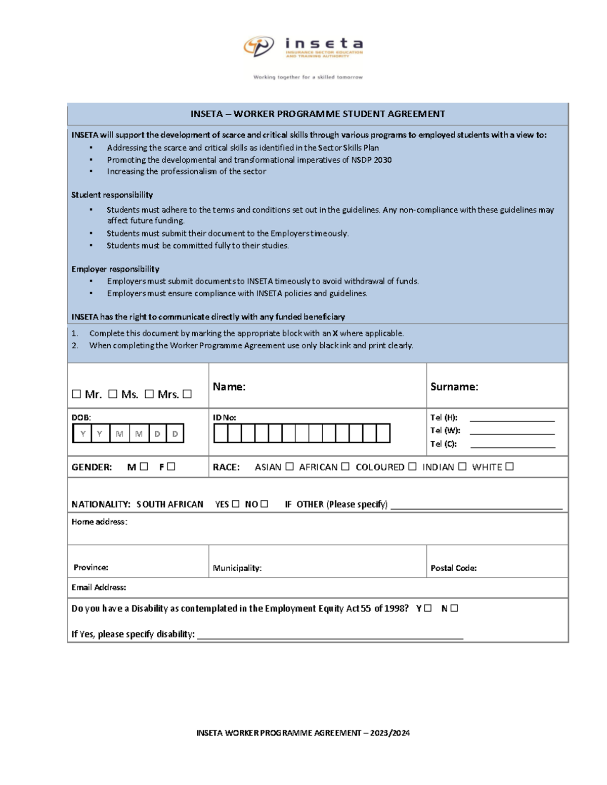 2023 24 Inseta Worker Programme Agreement - INSETA – WORKER PROGRAMME ...