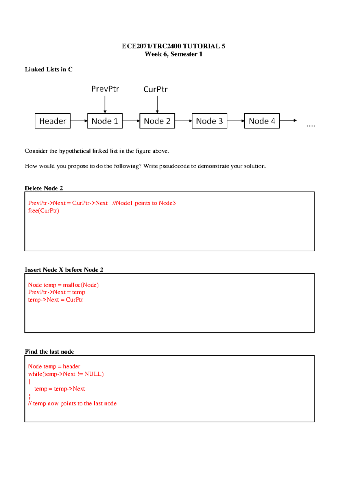 ECE2071 Tutorial 5 Answers - ECE2071/TRC2400 TUTORIAL 5 Week 6 ...