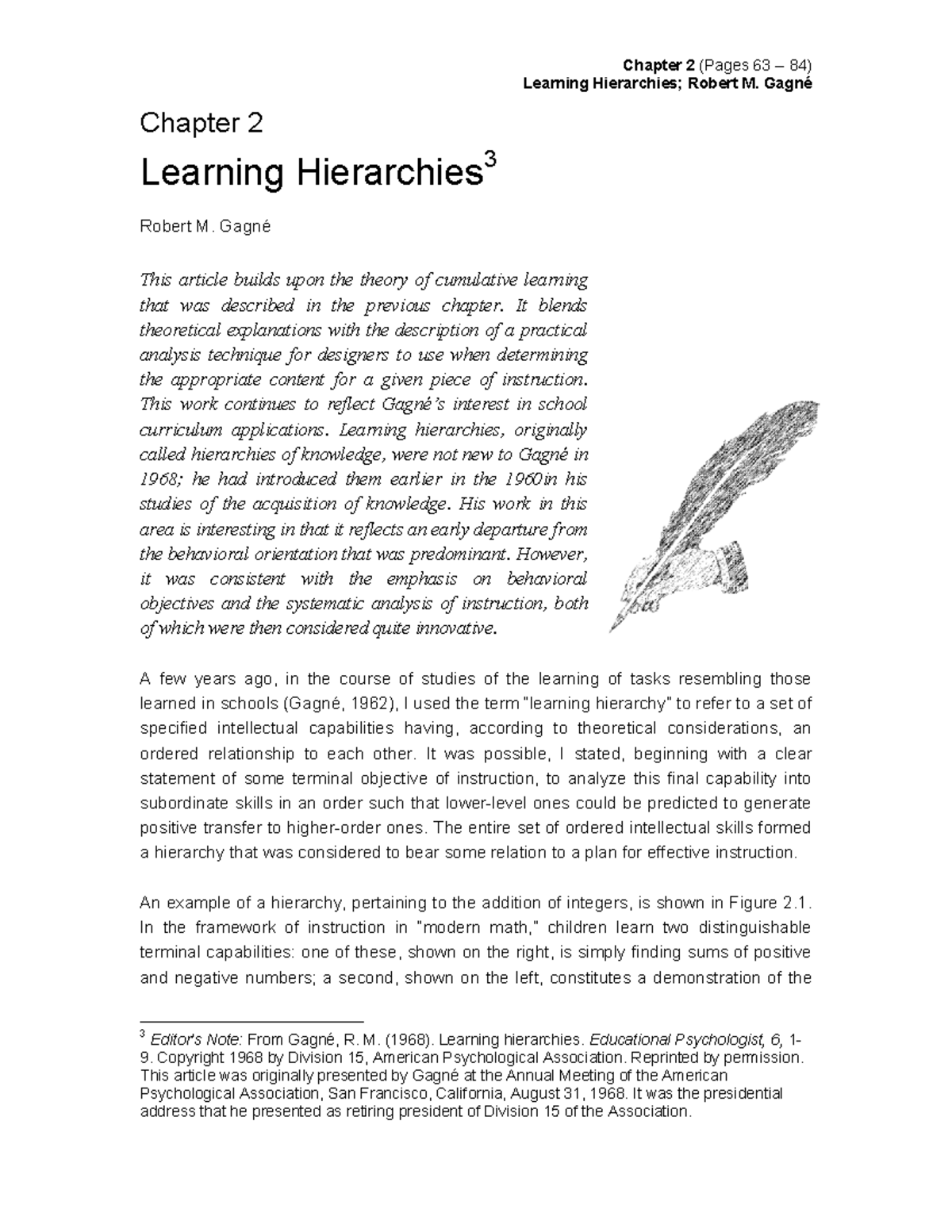 Gagnés hierarchy of leaning and it's steps - Learning Hierarchies ...