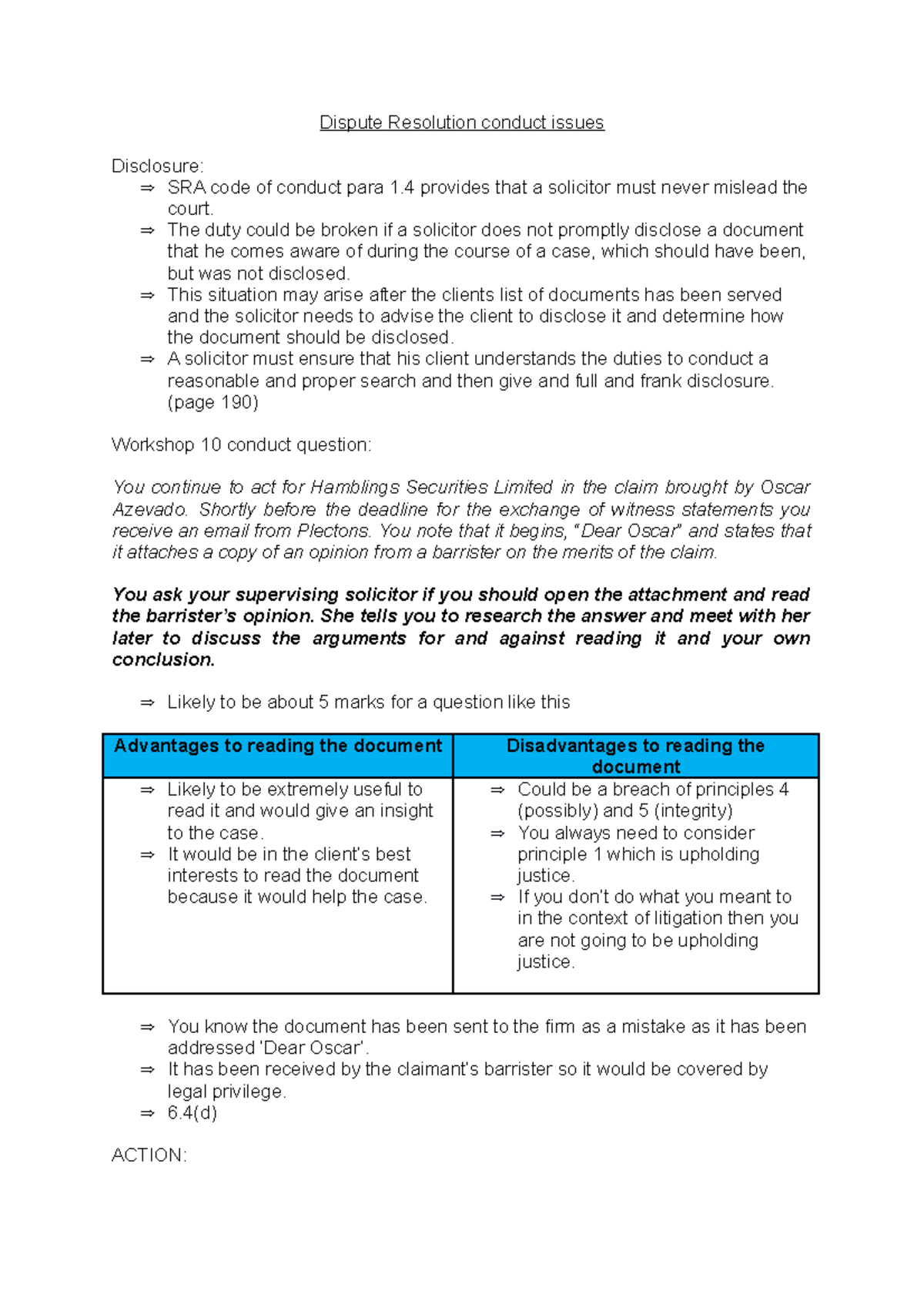 Dispute Resolution conduct issues - Dispute Resolution conduct issues ...