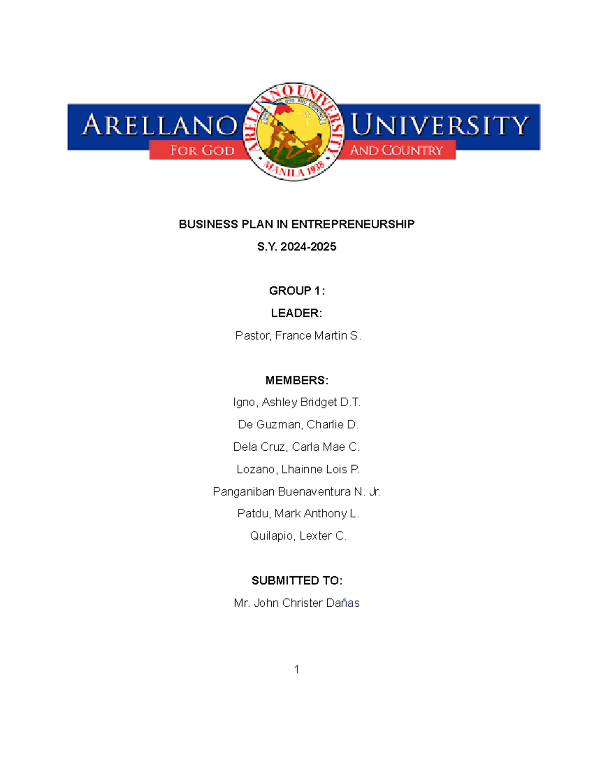 Business-PLAN-IN- Entrepreneurship- Group 1.docx - BUSINESS PLAN IN ...