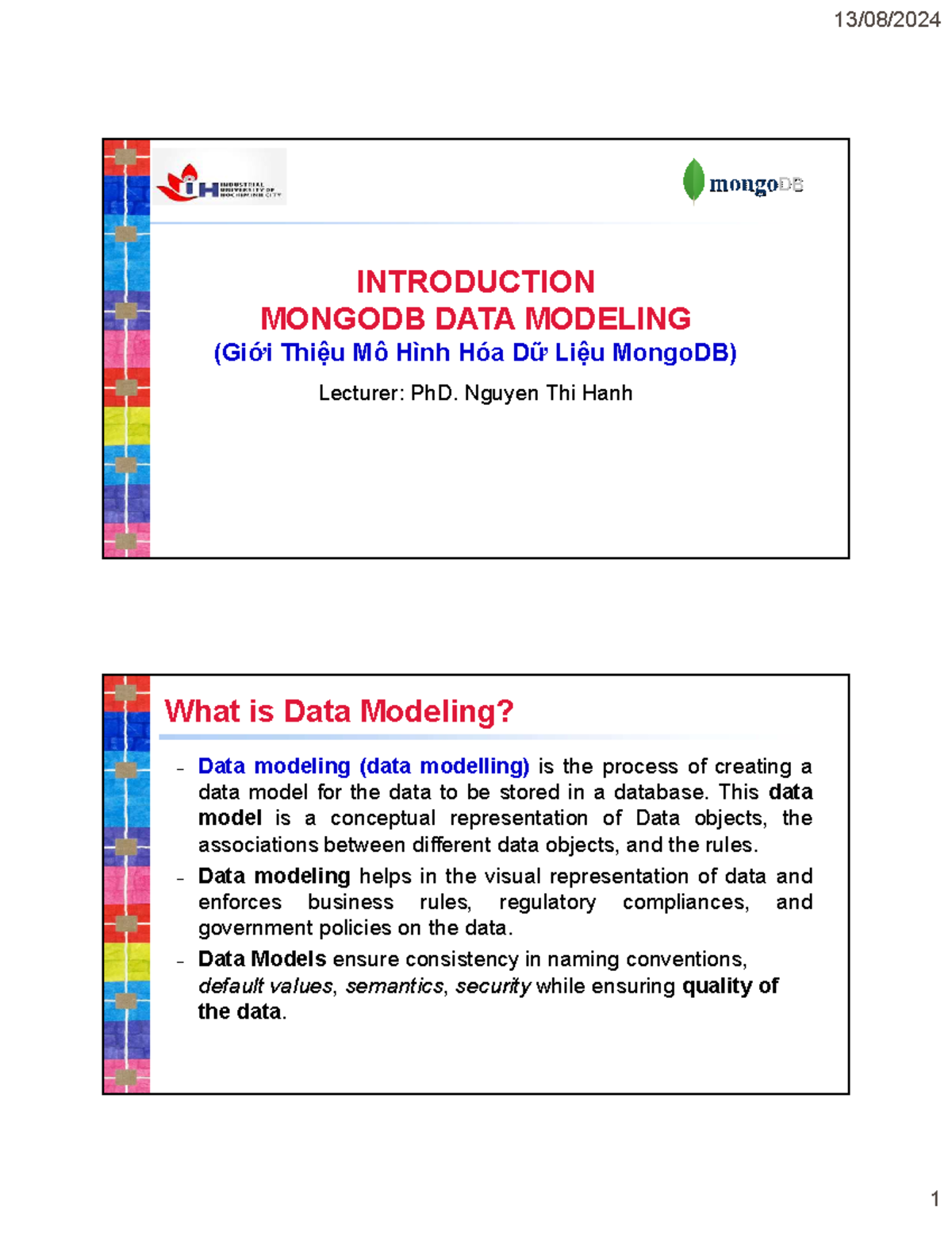 01 Chapter Introducing Data Modeling - INTRODUCTION MONGODB DATA MODELING (Giới Thiệu Mô Hình ...