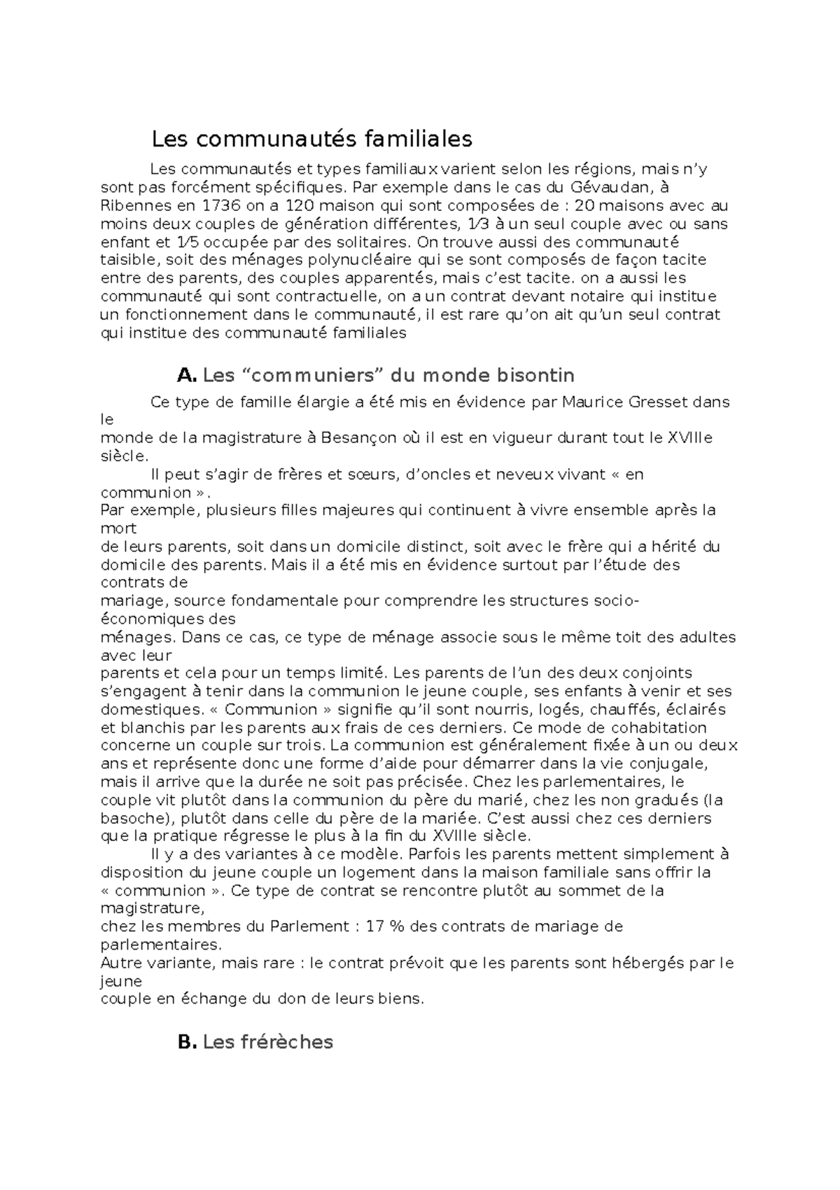 Les communautés familiales - Les communautés familiales Les communautés ...