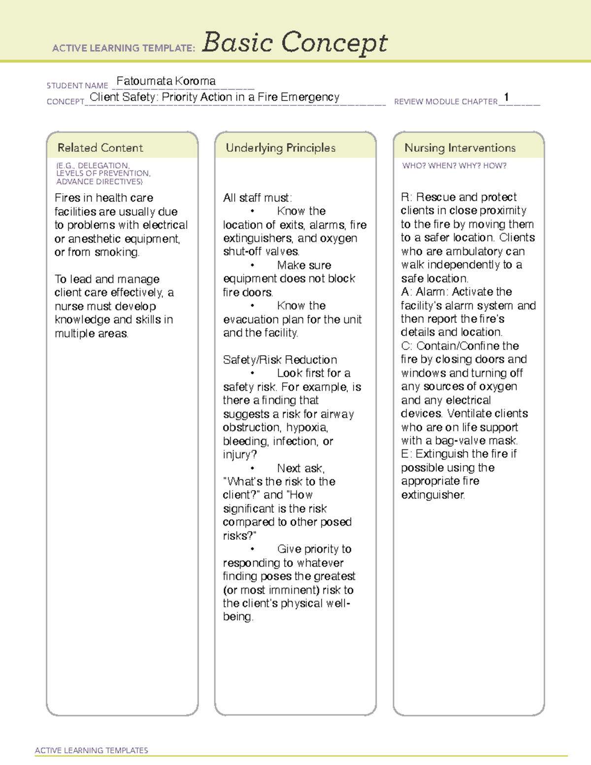 Basic concept restricted - NURS 400C - ACTIVE LEARNING TEMPLATES Basic ...
