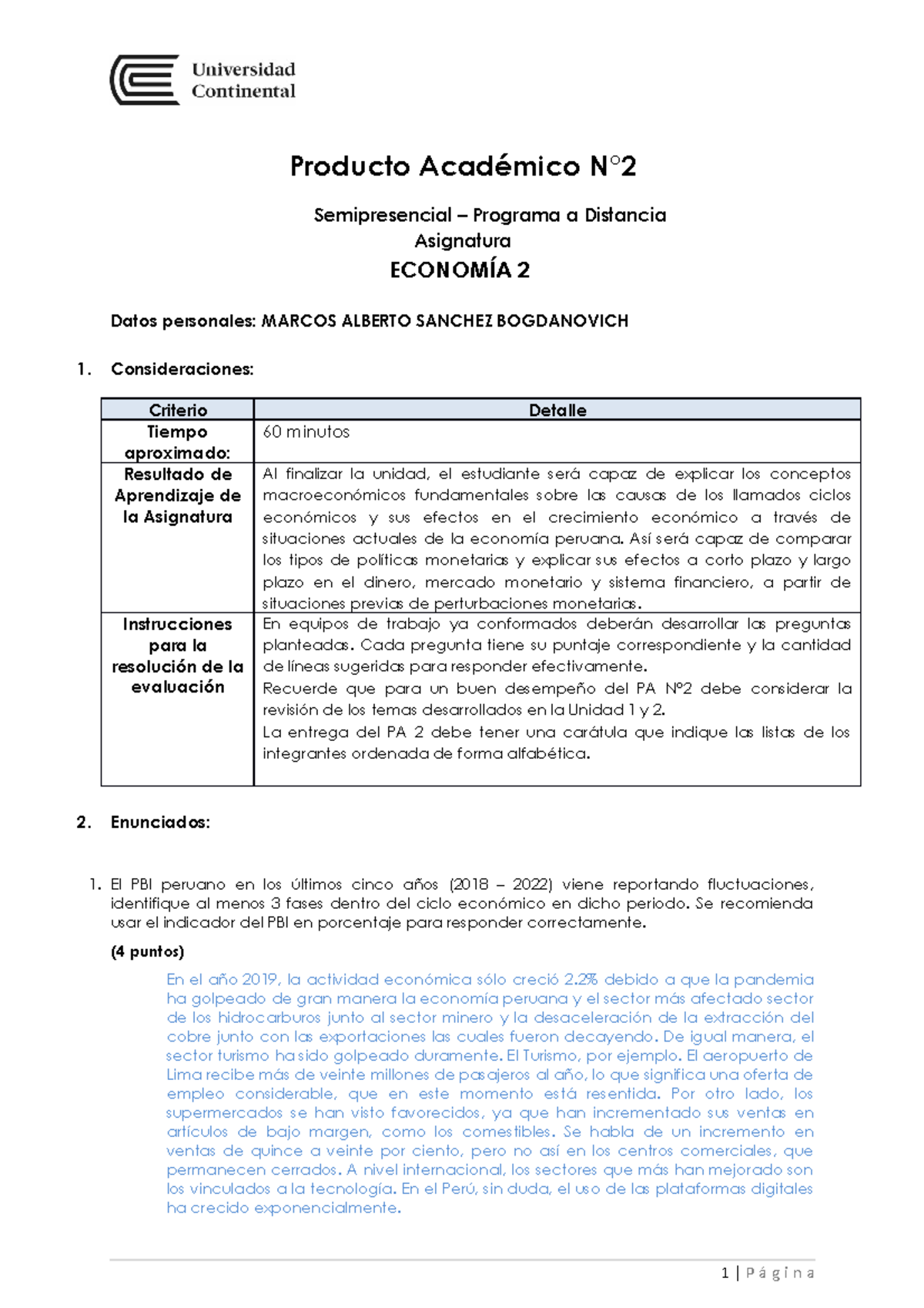 PA 2- Economía 2- Grupoeco 2-MSB - Producto Académico N° Semipresencial – Programa a Distancia ...