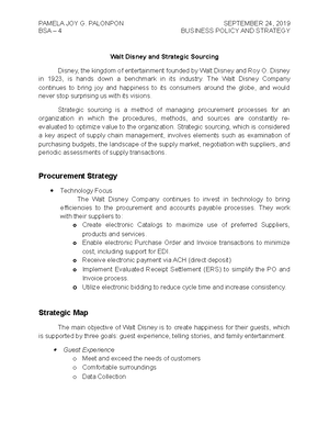 disney strategic sourcing