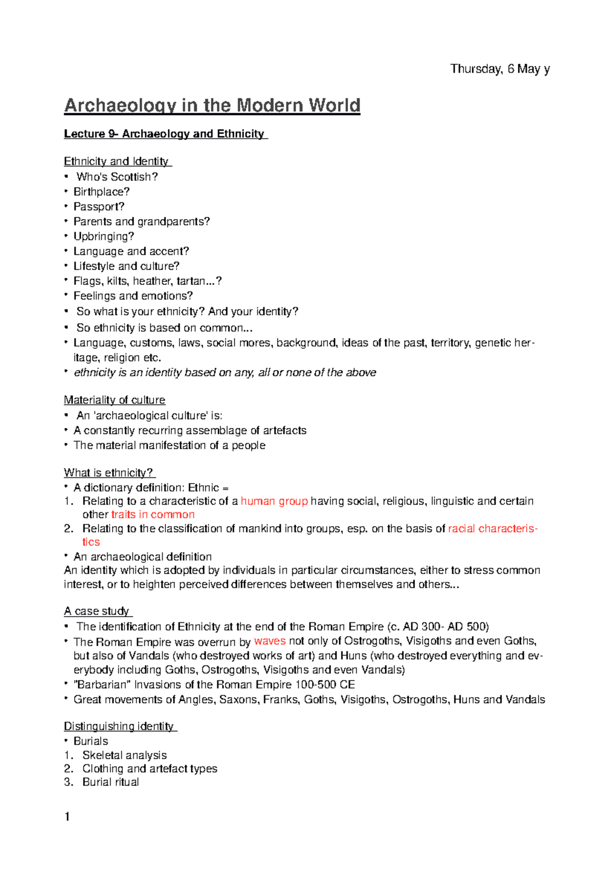 Archaeology Lecture 9 - Tuesday, 13 April y Archaeology in the Modern ...